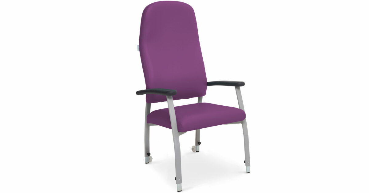 Arvada® High-back patient chair with housekeeping wheels,… | Ocura