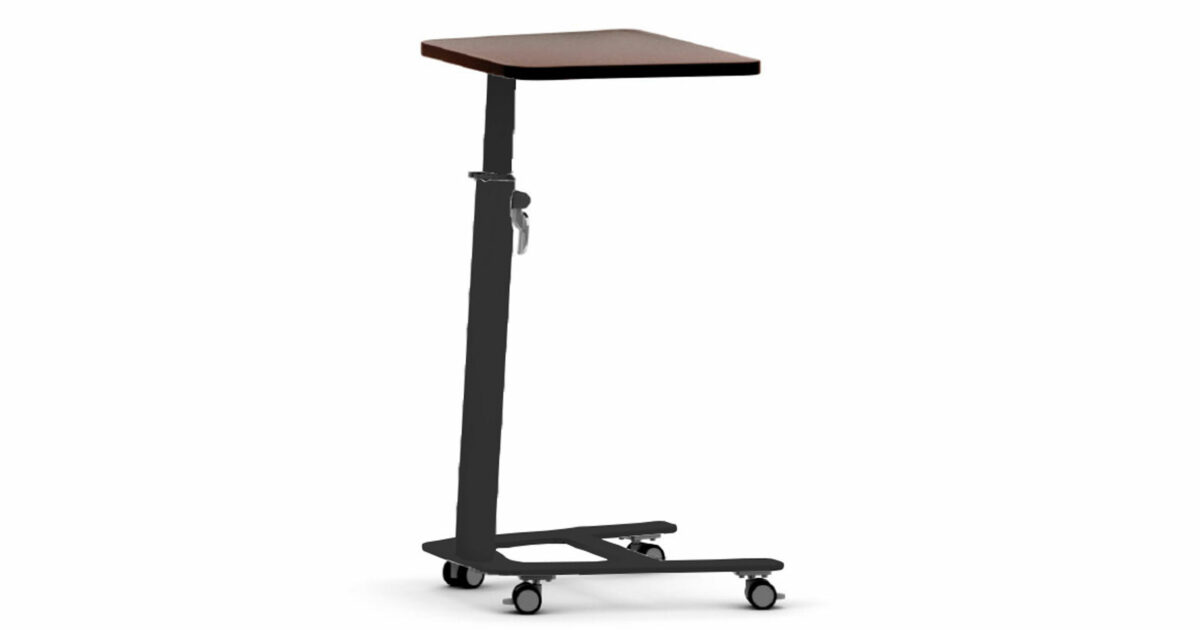 Denton Table - height-adjustable with locking castors, black… | Ocura